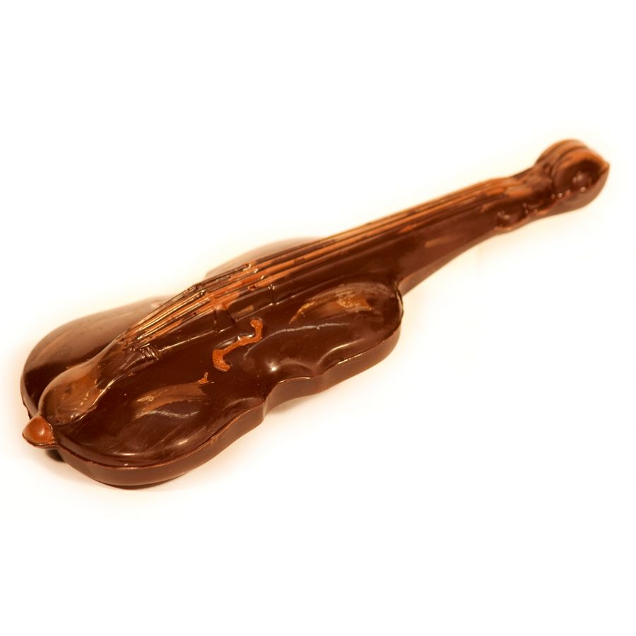 Dark chocolate violin, hand made