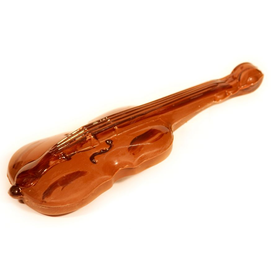 Milk chocolate violin, hand made