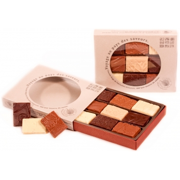 Chocolate caraques with flavors around the world