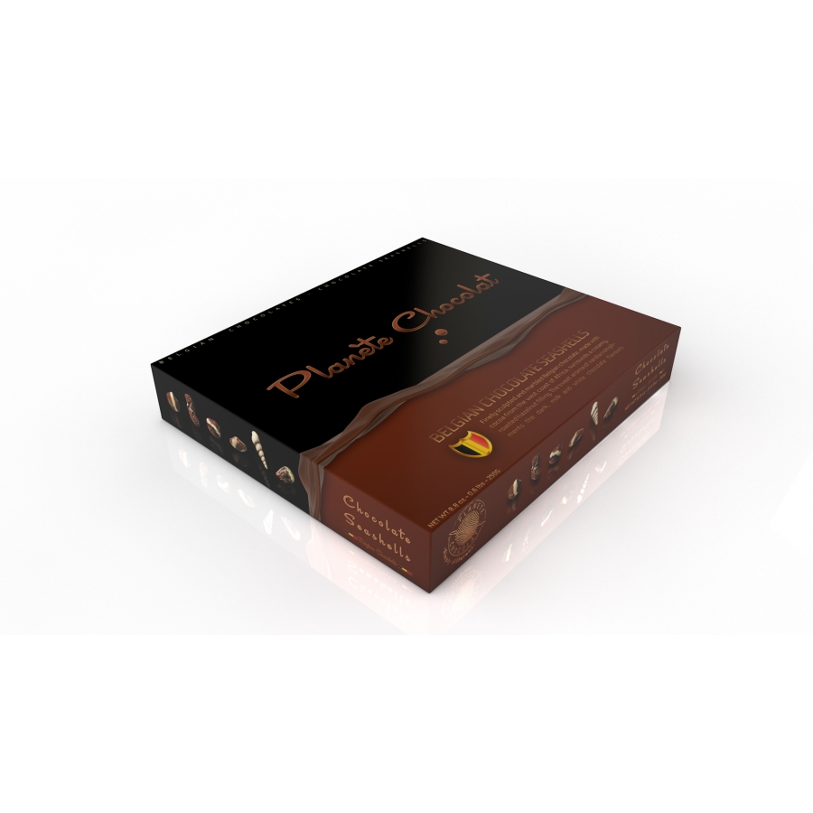 Seashells finely sculpted from Belgian chocolate -250g
